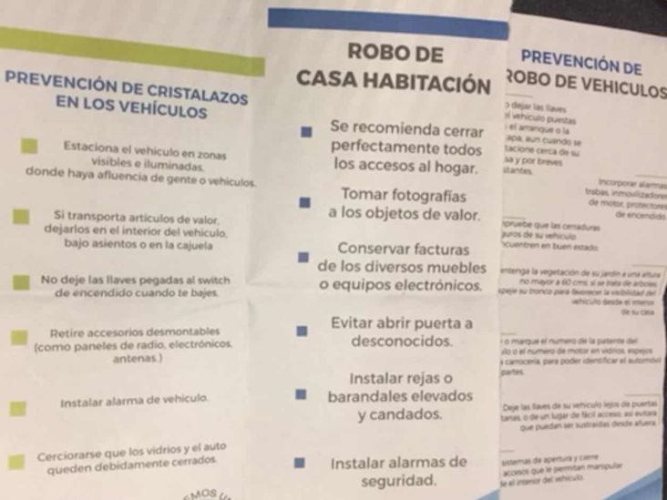 Orientan a comunidad para prevenir los robos