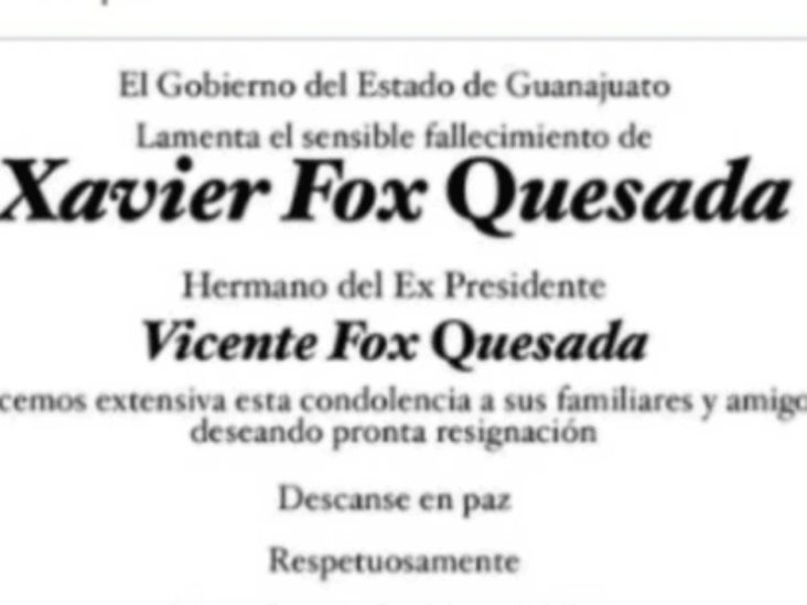 Fallece Xavier Fox Quesada, hermano del expresidente Vicente Fox