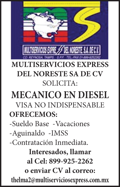 (LOGO) MULTISERVICIOS EXPRESS - El Mañana de Reynosa Avisos Clasificados